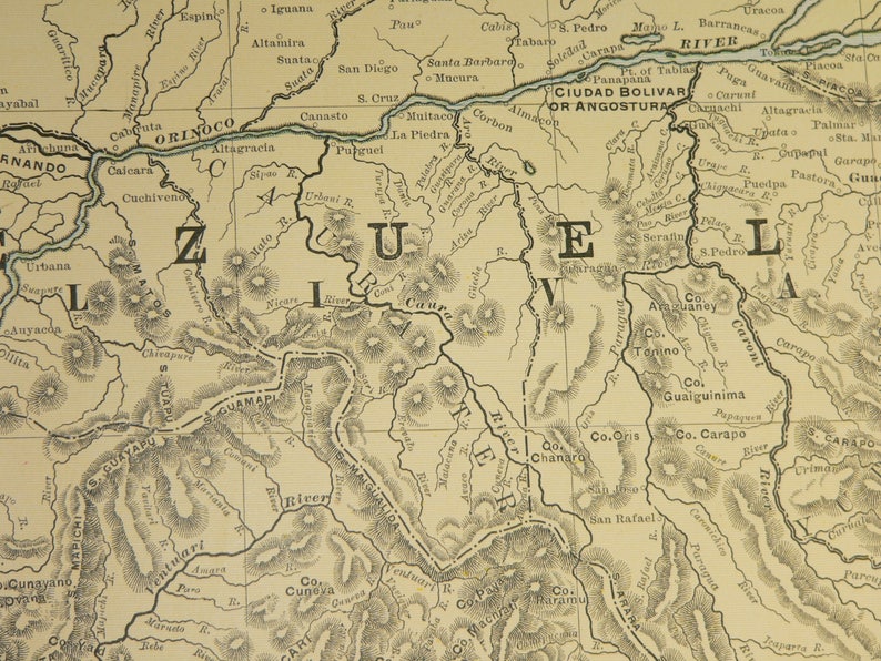 1912 NW South America Map Venezuela Colombia Map Large | Etsy