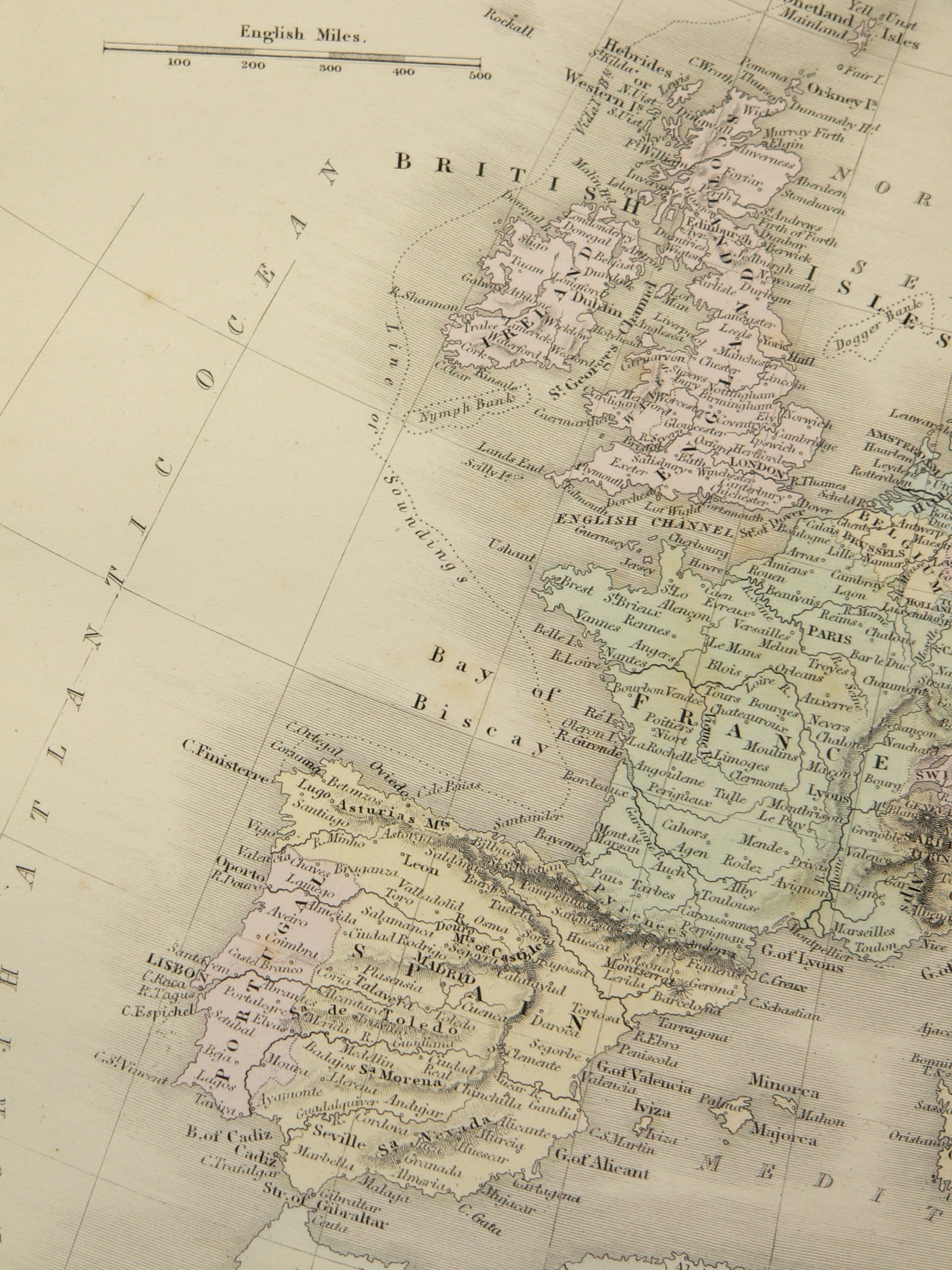 1852 A & C Black Atlas Map of Europe, Original Antique Europe Map ...