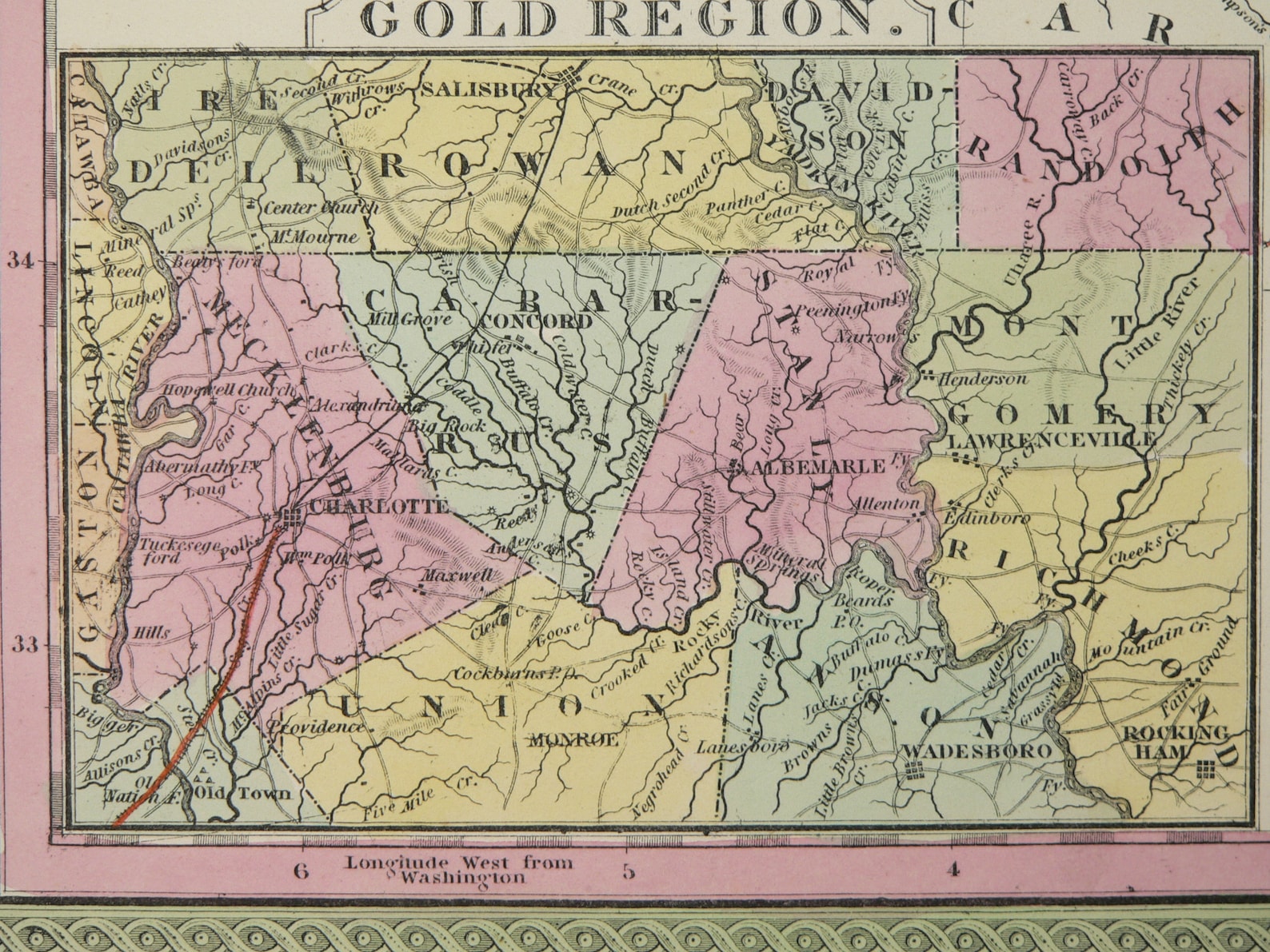 1854 Mitchell North Carolina Map Original Antique Map of - Etsy