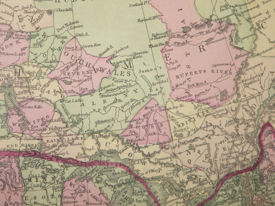 1873 North America Map United States Mexico Map Canada | Etsy