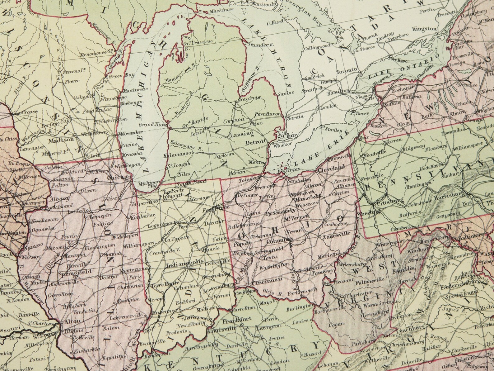 Antique United States Map 1873 Large Vintage Map United States, USA Map ...