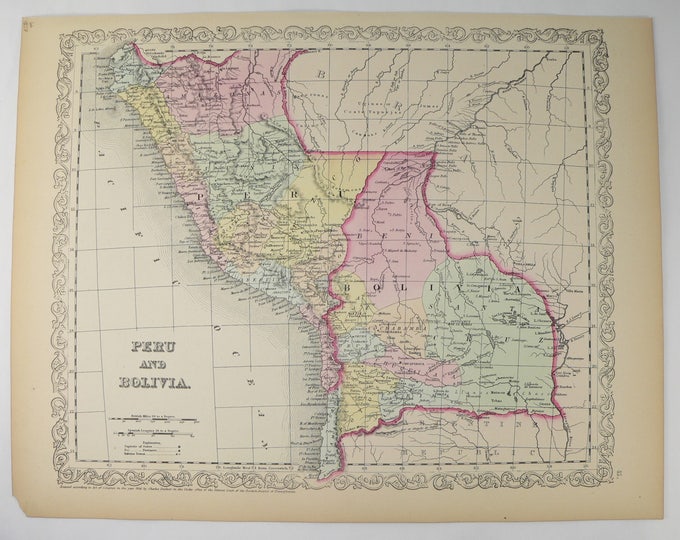 1858 Mitchell Desilver Peru Map Bolivia South America Map, Peru Gift ... 1858 Mitchell Desilver Peru Map Bolivia South America Map, Peru Gift ...
