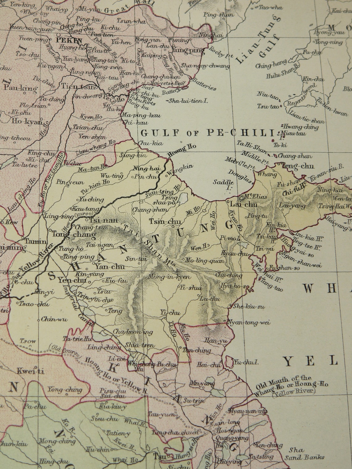 Large Antique Map of China, Original Vintage China Map With Formosa ...