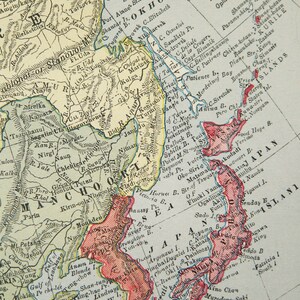 Original 1884 Cram Asia Map Middle East China India - Etsy