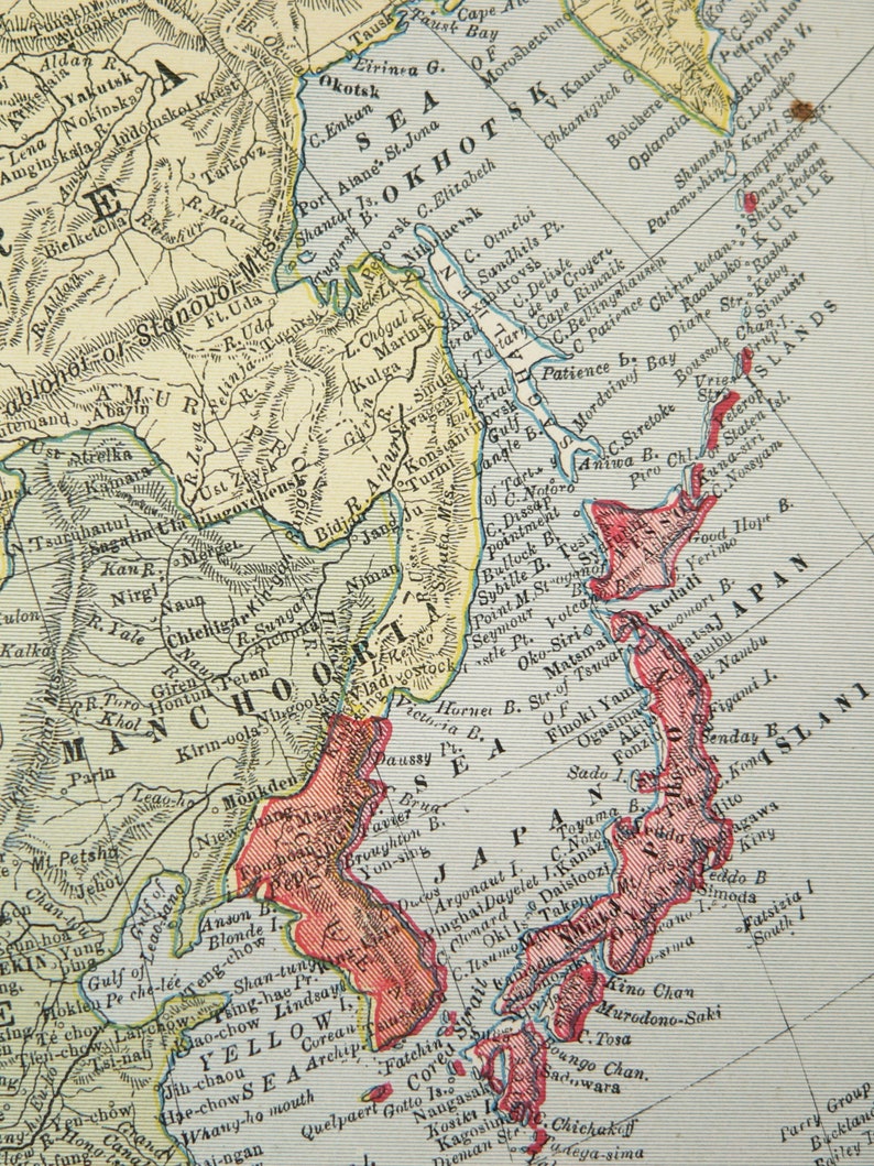 Original 1884 Cram Asia Map Middle East China India - Etsy