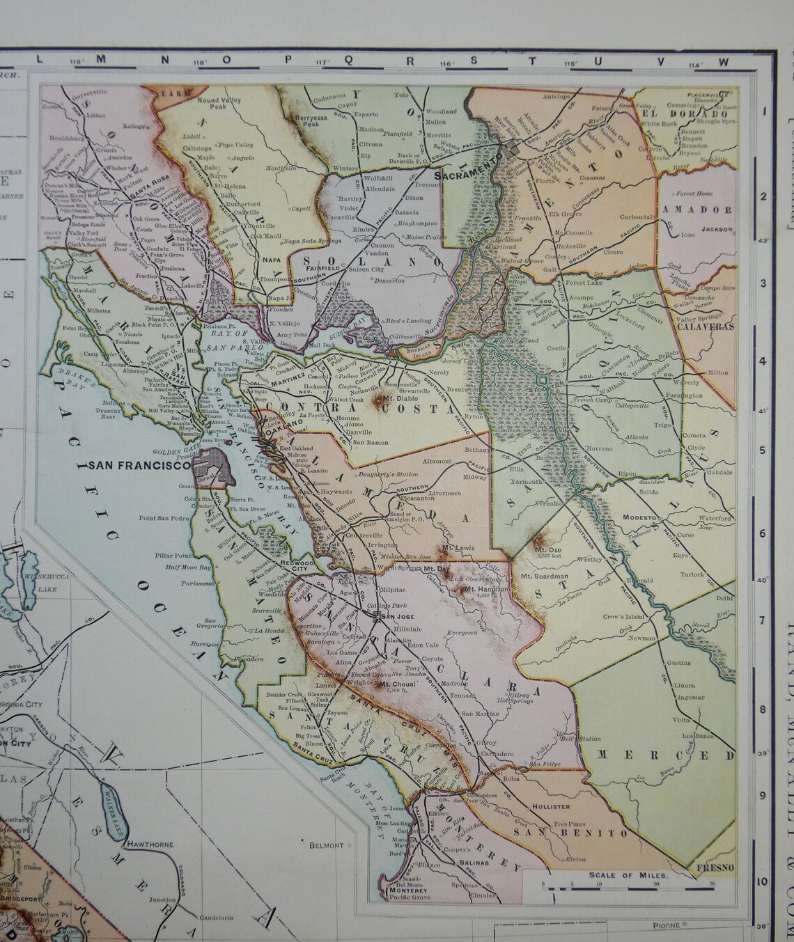 Large Vintage California Map 1892 Antique Map of California - Etsy