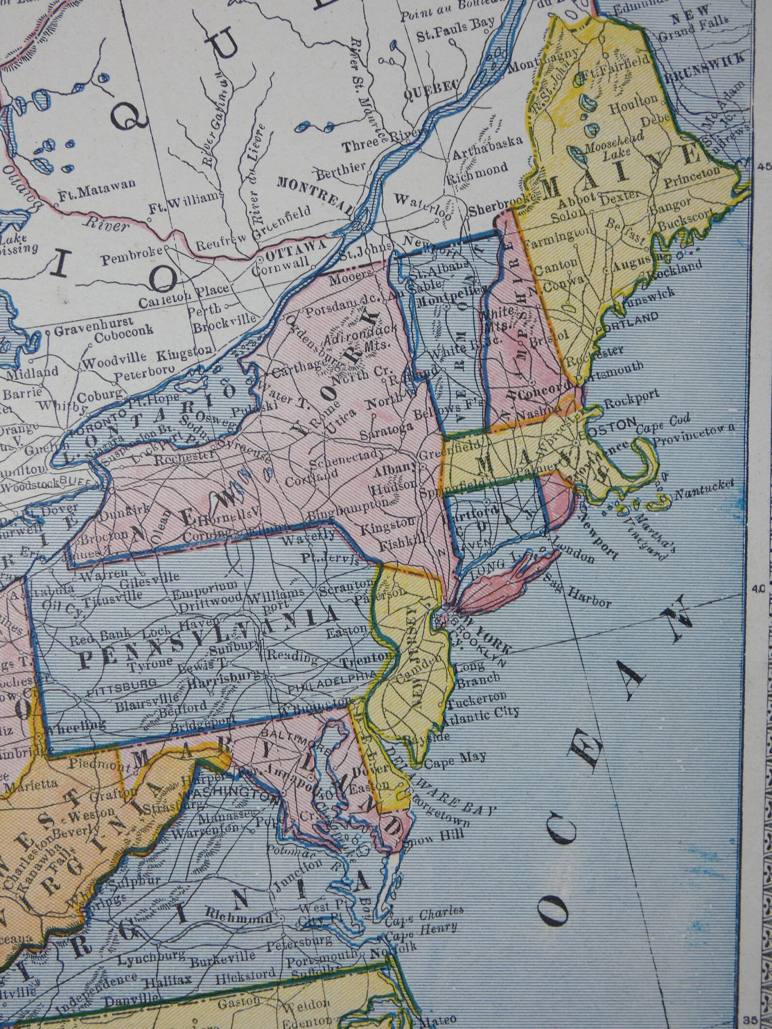 Antique United States Map 1884 Cram Map of the United | Etsy
