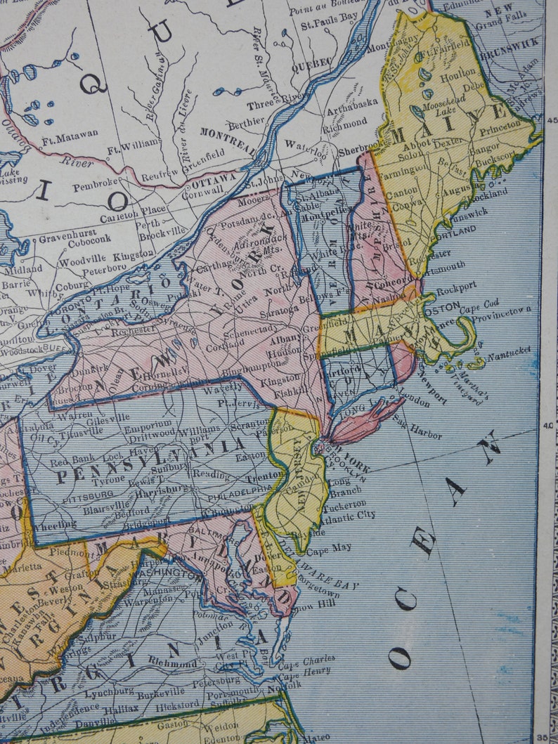 Antique United States Map 1884 Cram Map of the United - Etsy