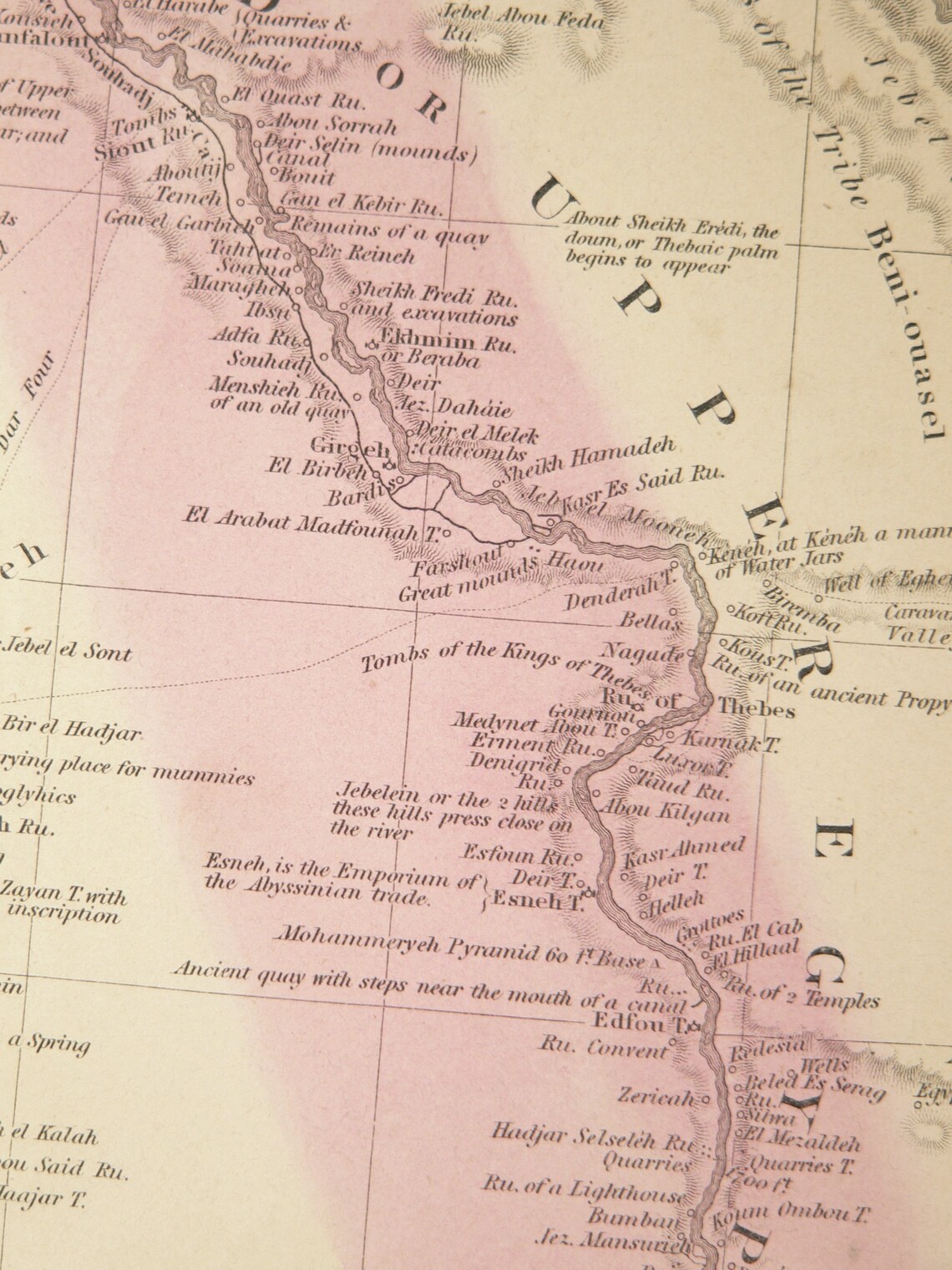 Antique Egypt Map 1852 Mitchell Map of Egypt Africa Nubia - Etsy