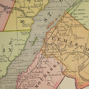 1912 Map of Quebec Canada, Large Original Vintage Map by Rand Mcnally ...