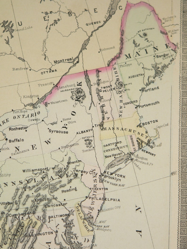 1889 United States Map Bradley Map of United States Large - Etsy