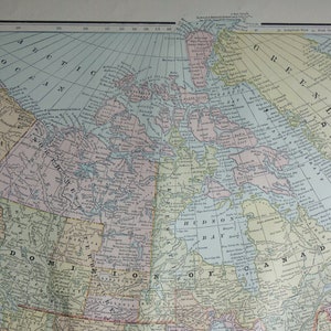 1889 Antique North America Map, United States, Canada, Mexico, Central ...