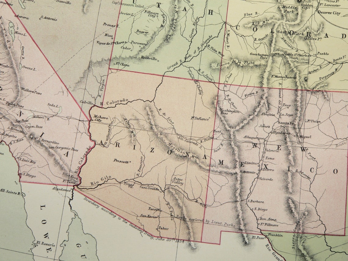 Antique United States Map 1873 Large Vintage Map United - Etsy