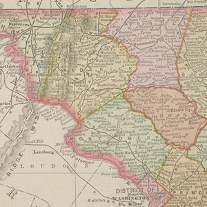 1900 Map of Baltimore With Maryland and Delaware, Original Antique Map ...
