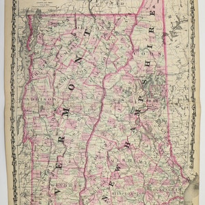 Antique Map of Illinois 1871 Mitchell Illinois Map Wedding | Etsy