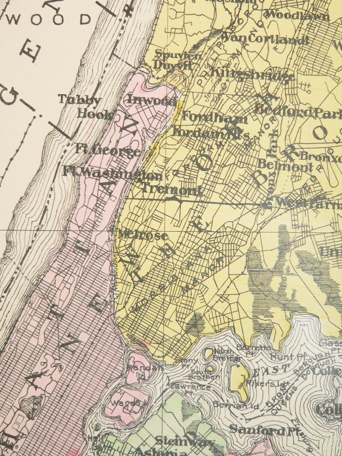 Vintage New York City Map Large 1912 Greater NYC Map | Etsy