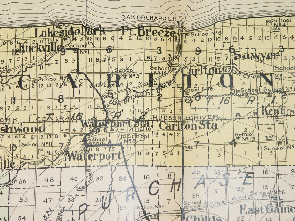 Large Vintage Map Orleans County New York Map 1912 NY County | Etsy