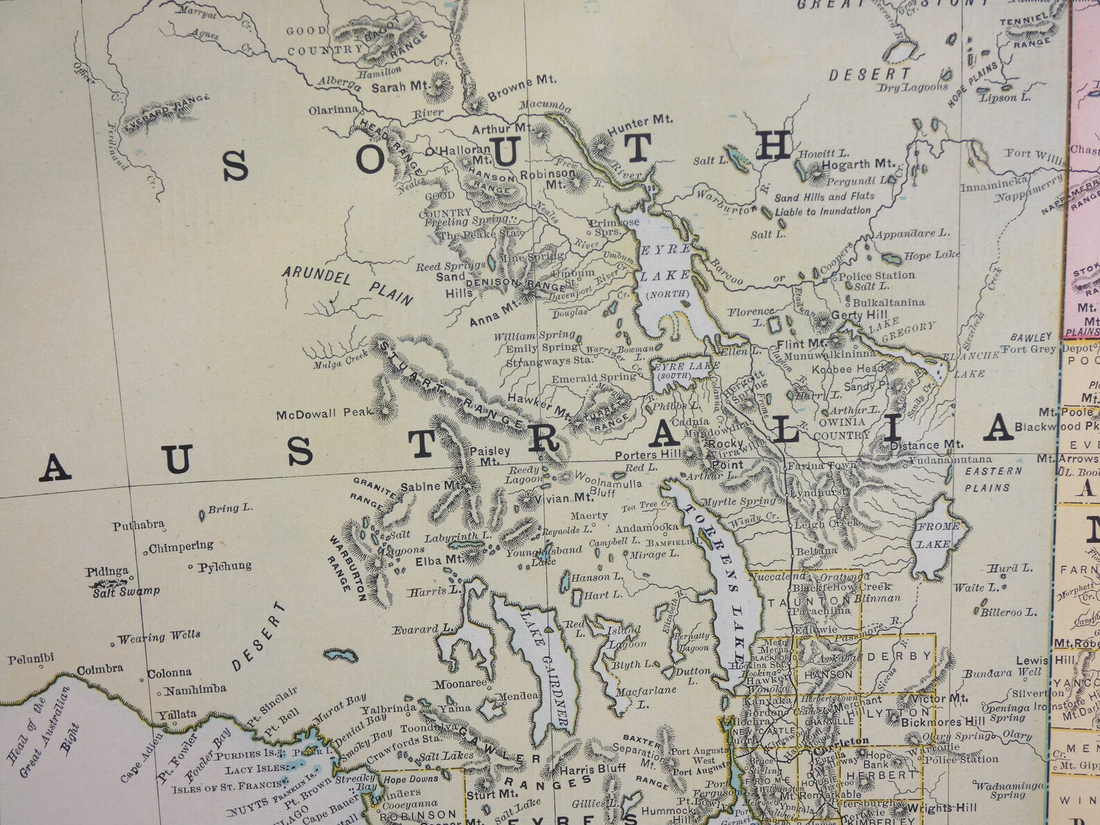 Big Antique Map of Australia, Original Vintage Map 1892 Rand Mcnally ...