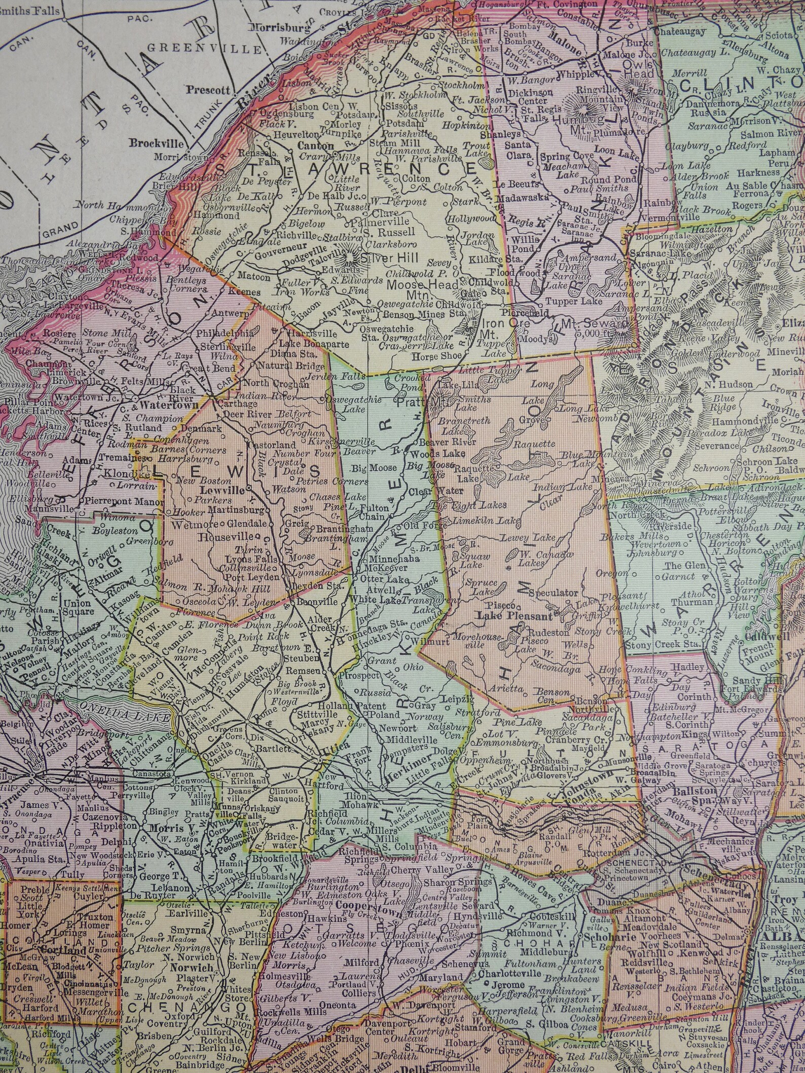 1899 Antique New York Map Connecticut Map Original Vintage - Etsy
