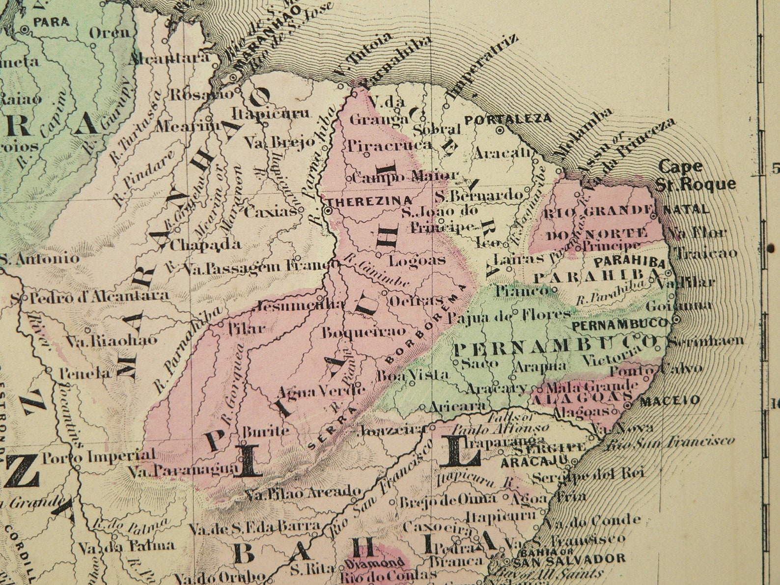 1800s Antique Map of Brazil South America 1863 Johnson Map - Etsy