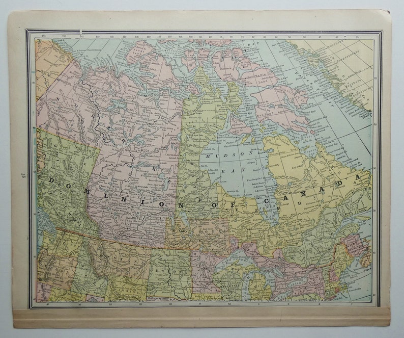 1889 Antique North America Map United States Canada Mexico | Etsy