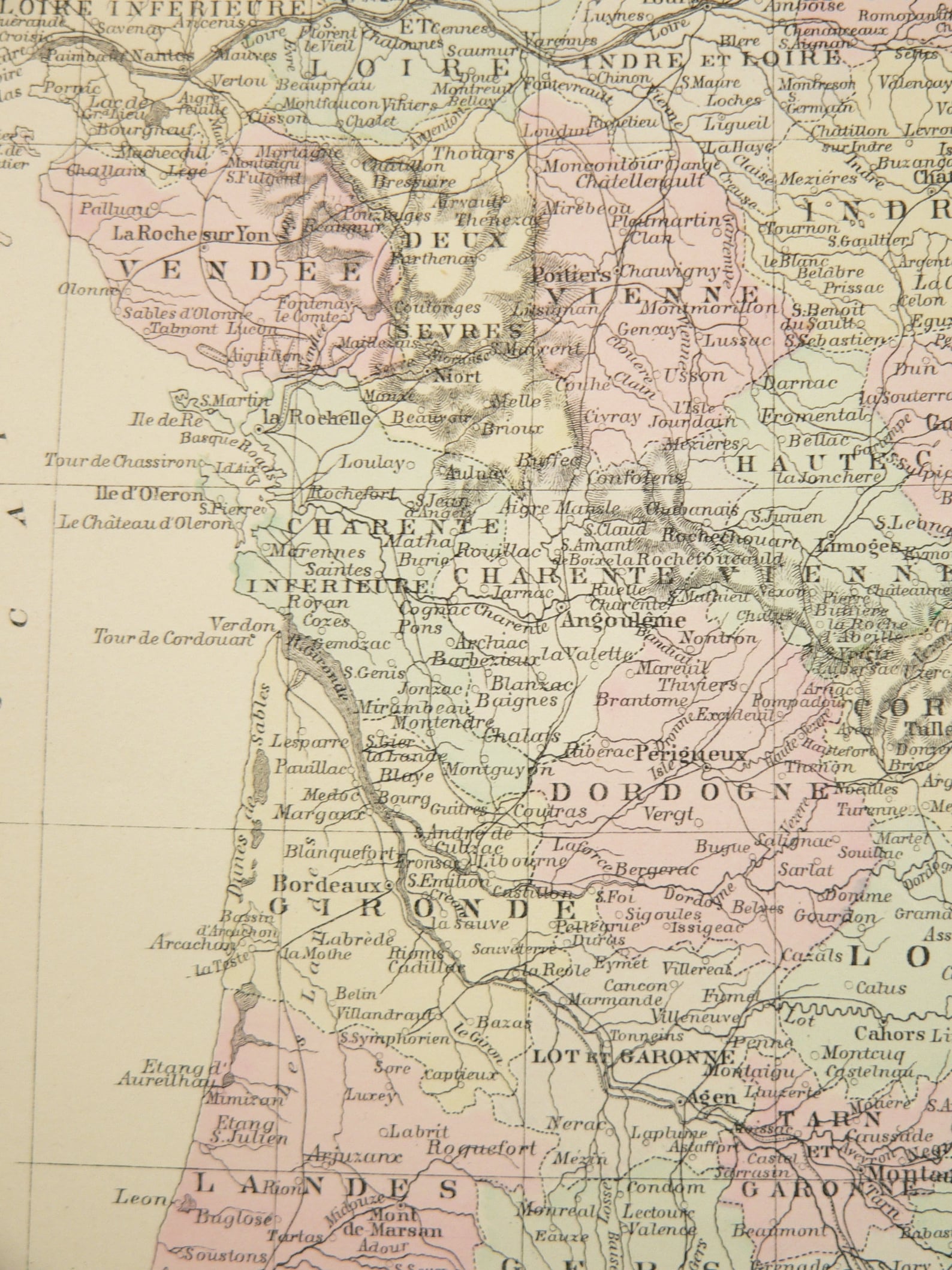 1886 Antique France Map 1886 Bradley Atlas Map of France - Etsy