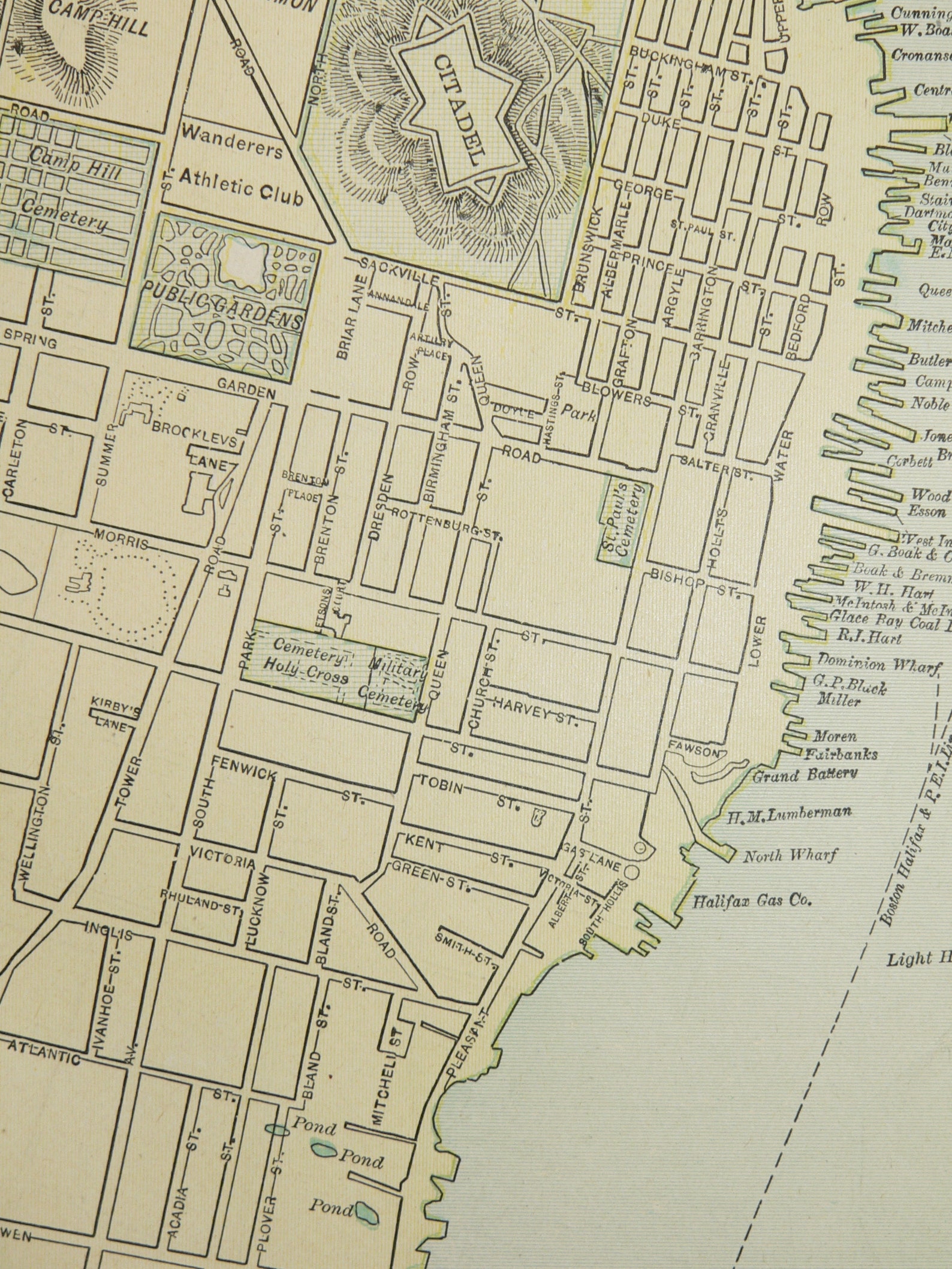 1900 Cram Map of Quebec, Halifax and Dartmouth, Real Antique Map ...