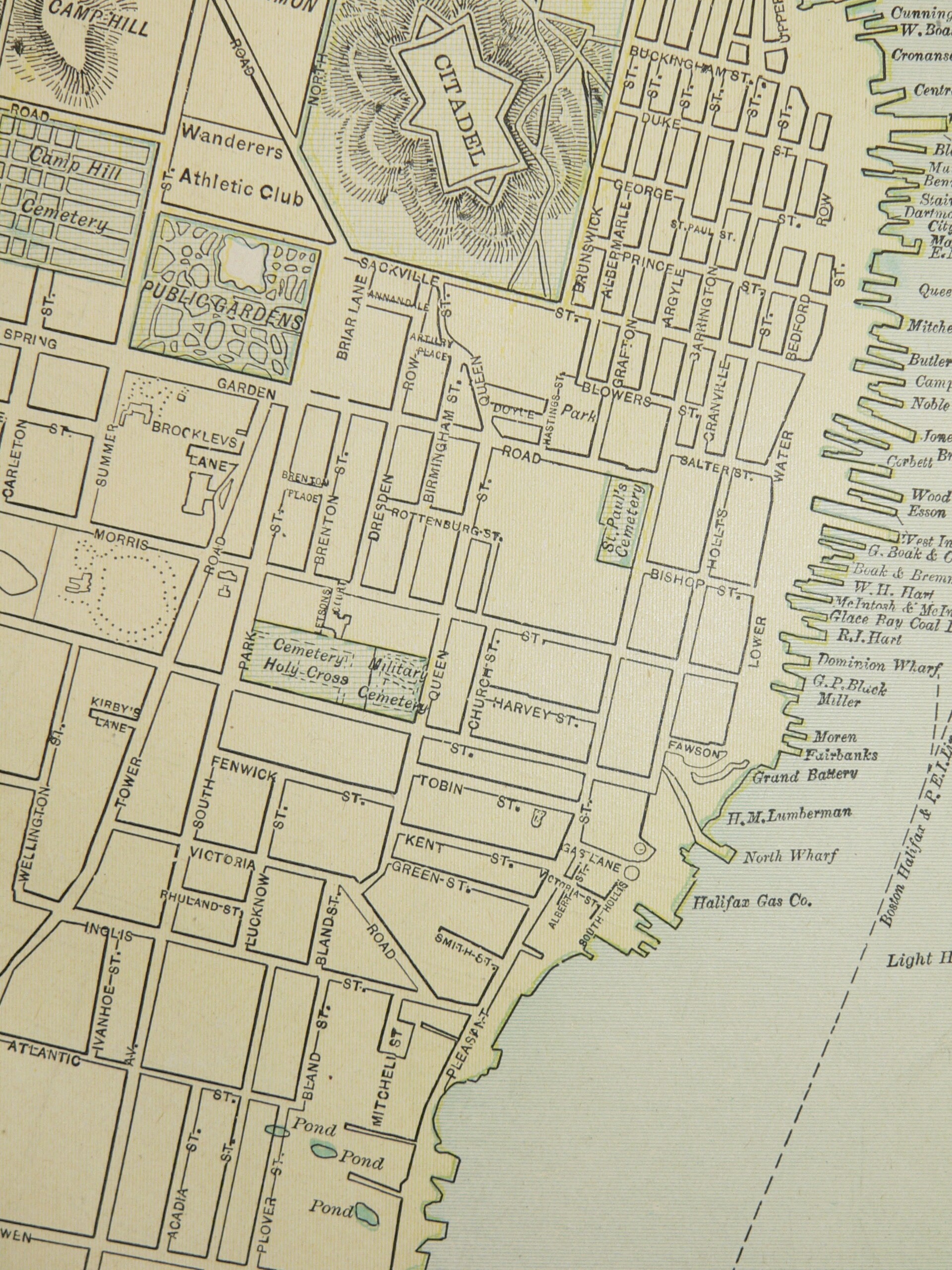 1900 Cram Map of Quebec, Halifax and Dartmouth, Real Antique Map ...
