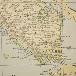 1900 Antique Java Map, Sumatra Map, Indonesia Island Map, East Indies ...