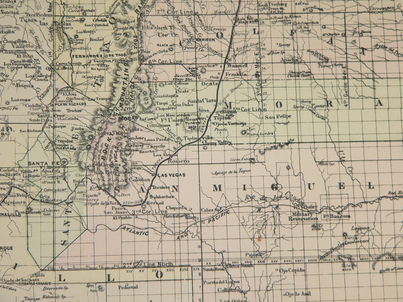 1889 Large Arizona Map New Mexico Map Southwest US State - Etsy