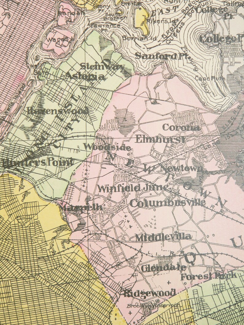 Vintage New York City Map Large 1912 Greater NYC Map | Etsy