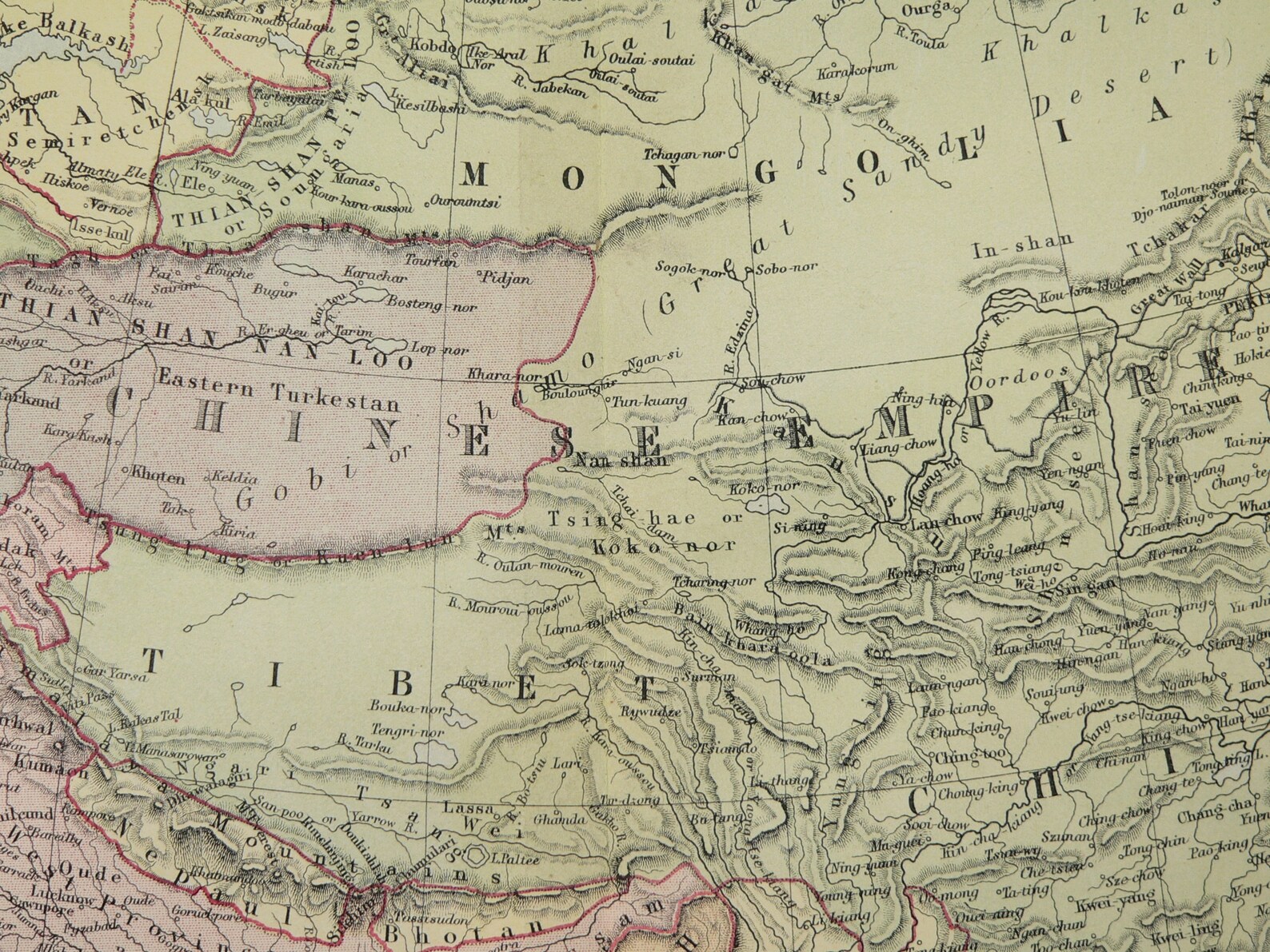 1873 Large Asia Map Original Vintage Map of Asia Middle - Etsy