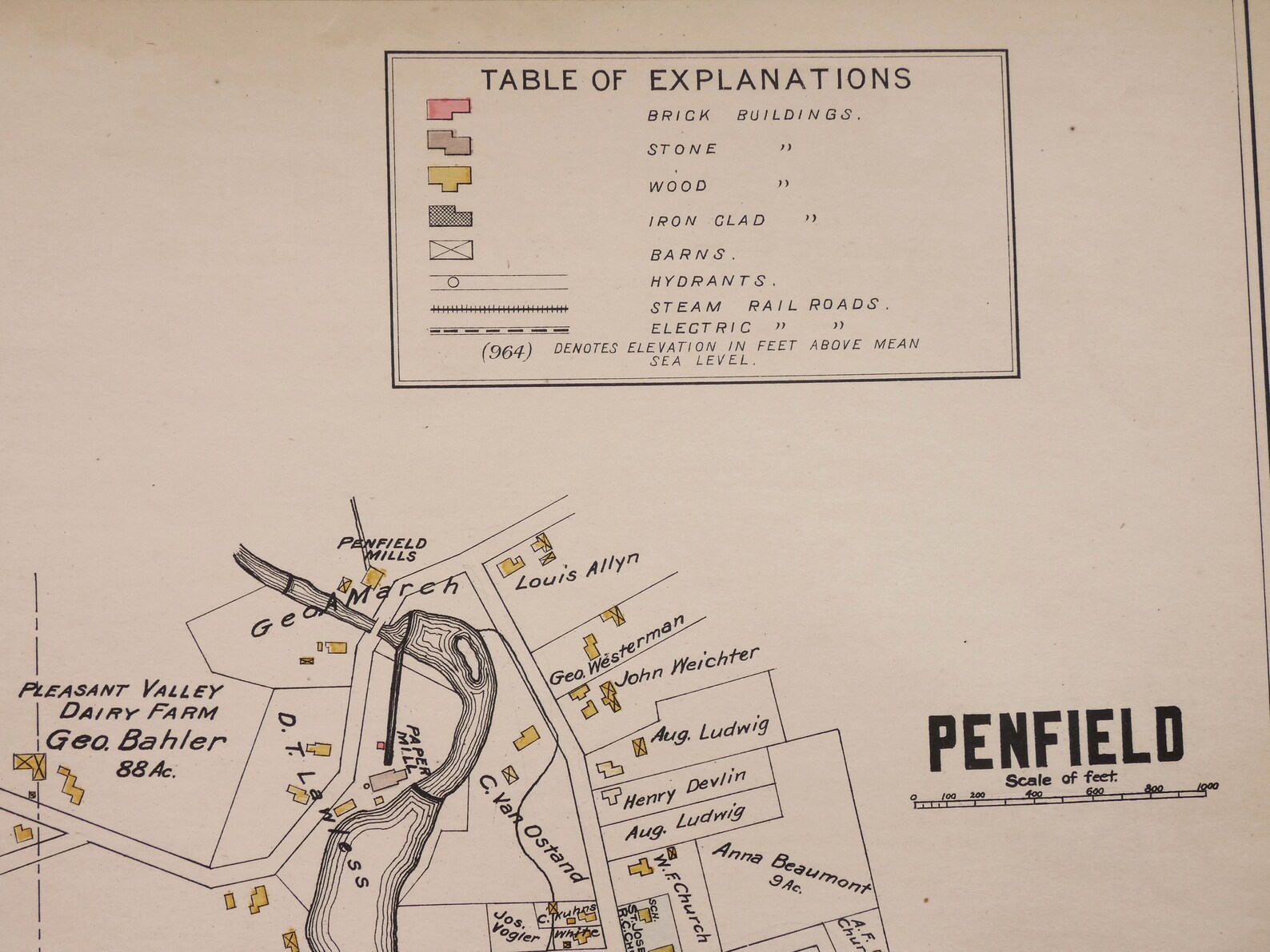 Large Antique 1902 Map of Pittsford Perinton and Penfield New - Etsy