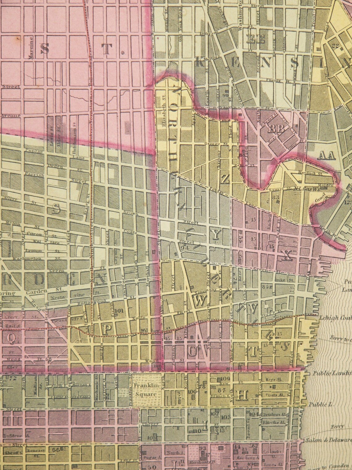 Original 1852 Philadelphia Map Antique Map Philadelphia - Etsy