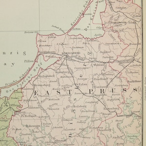 East Germany Map, Original Vintage Map of Germany, East German Empire ...