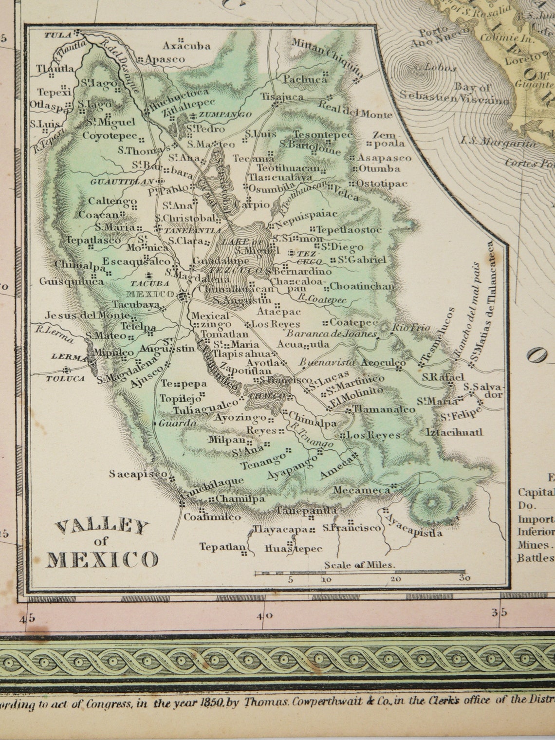 1854 Mitchell Map of Mexico and Central America Guatemala | Etsy