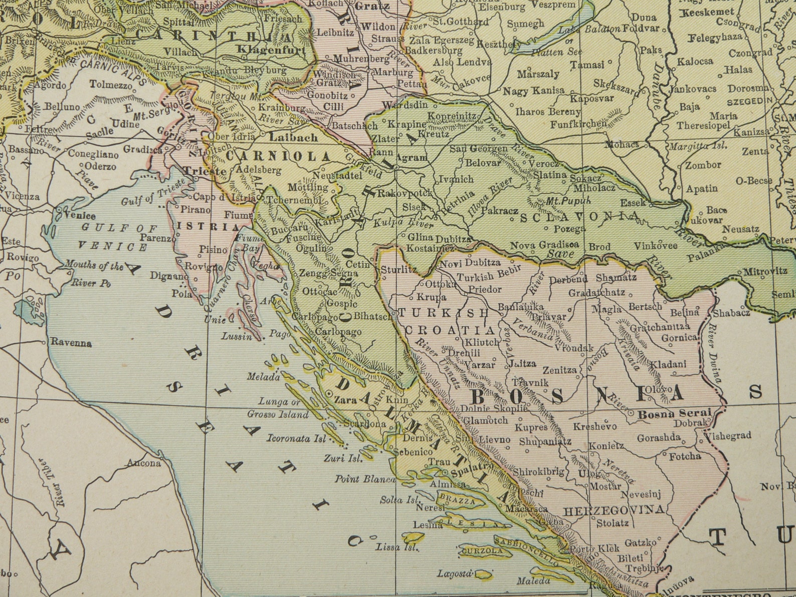 Vintage Russia Map and Austria Map 1888 Original Antique Map of Russia ...