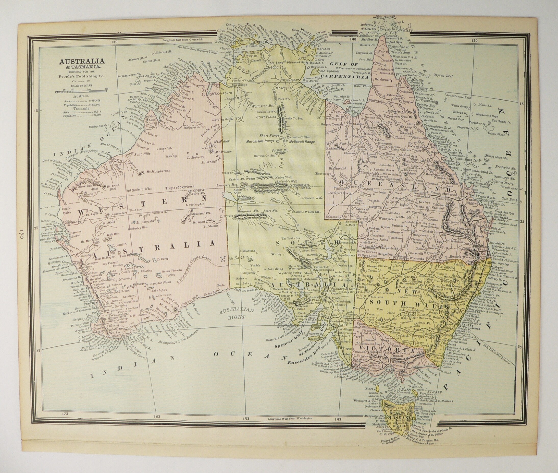 Antique China Map 1888 Vintage Art Map of China, Australia Map, Egypt ...