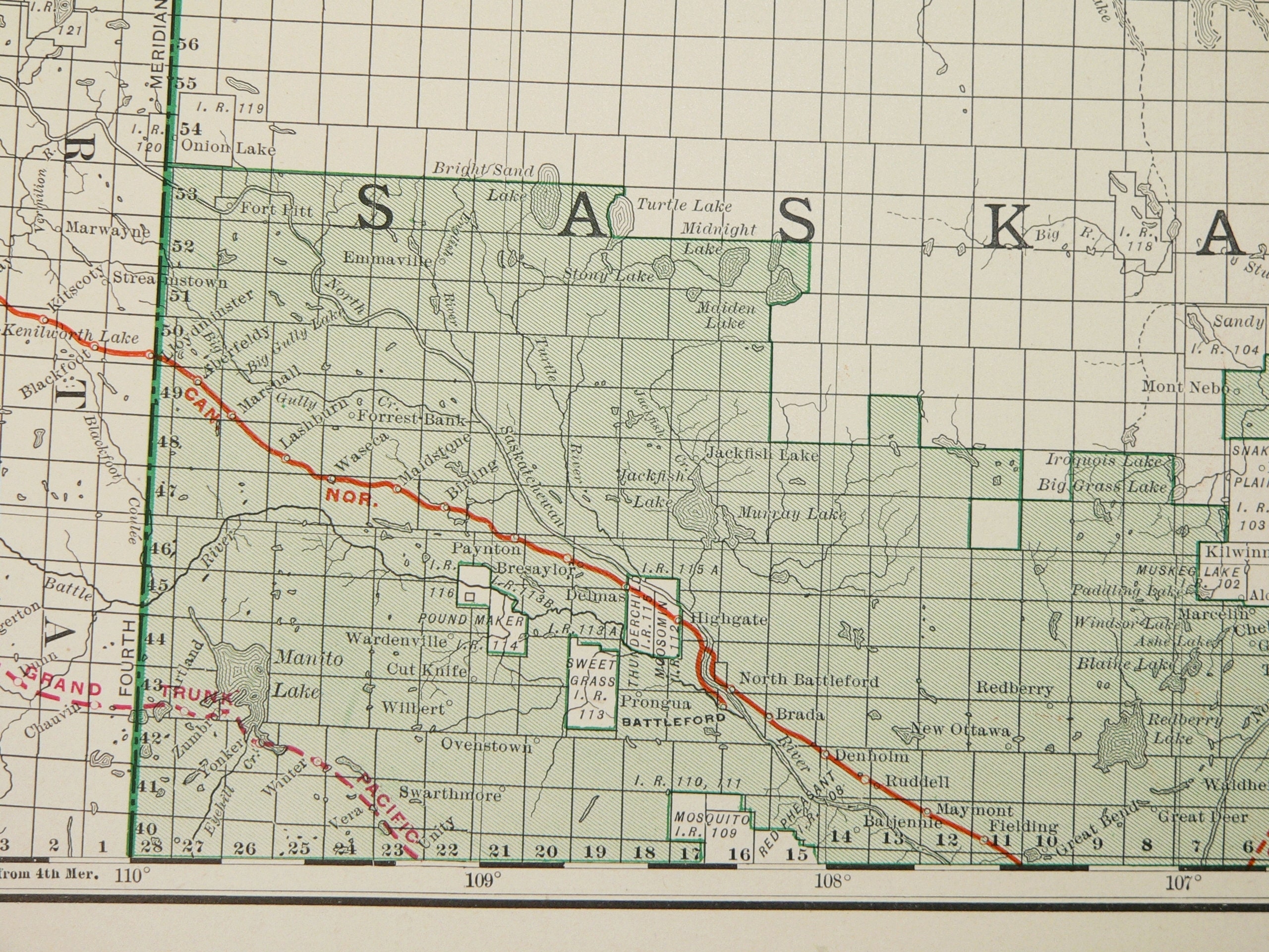 Vintage 1908 Map of Saskatchewan Canada Original Antique Map - Etsy UK