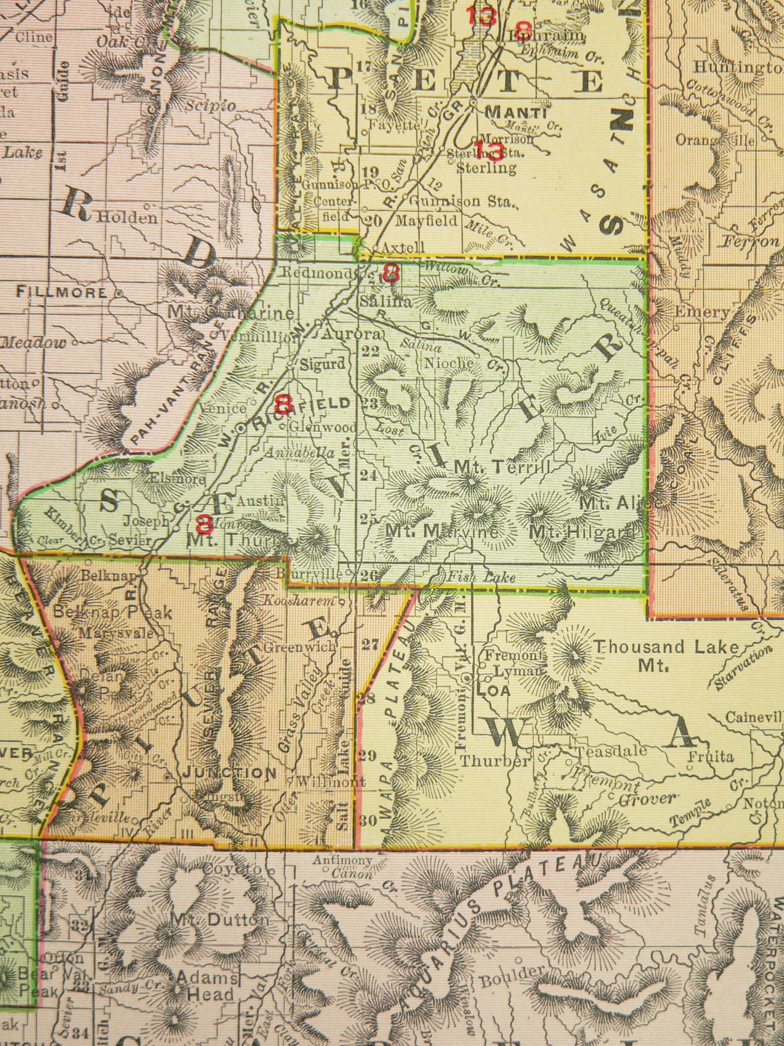 1908 Vintage Utah Map Real Antique Map of Utah Railroad Map - Etsy