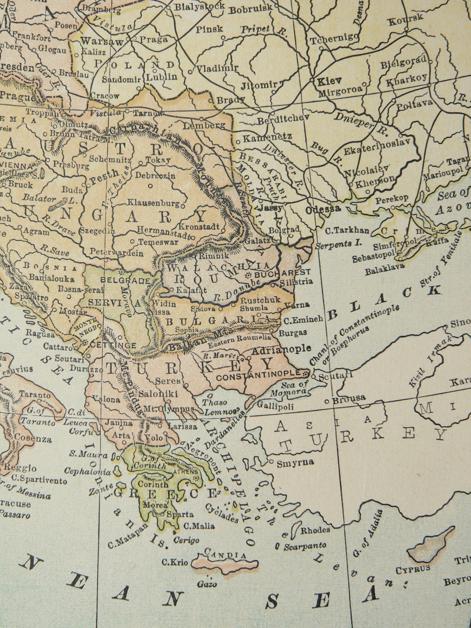 1896 Antique Europe Map Vintage Home Decor 1st Anniversary | Etsy