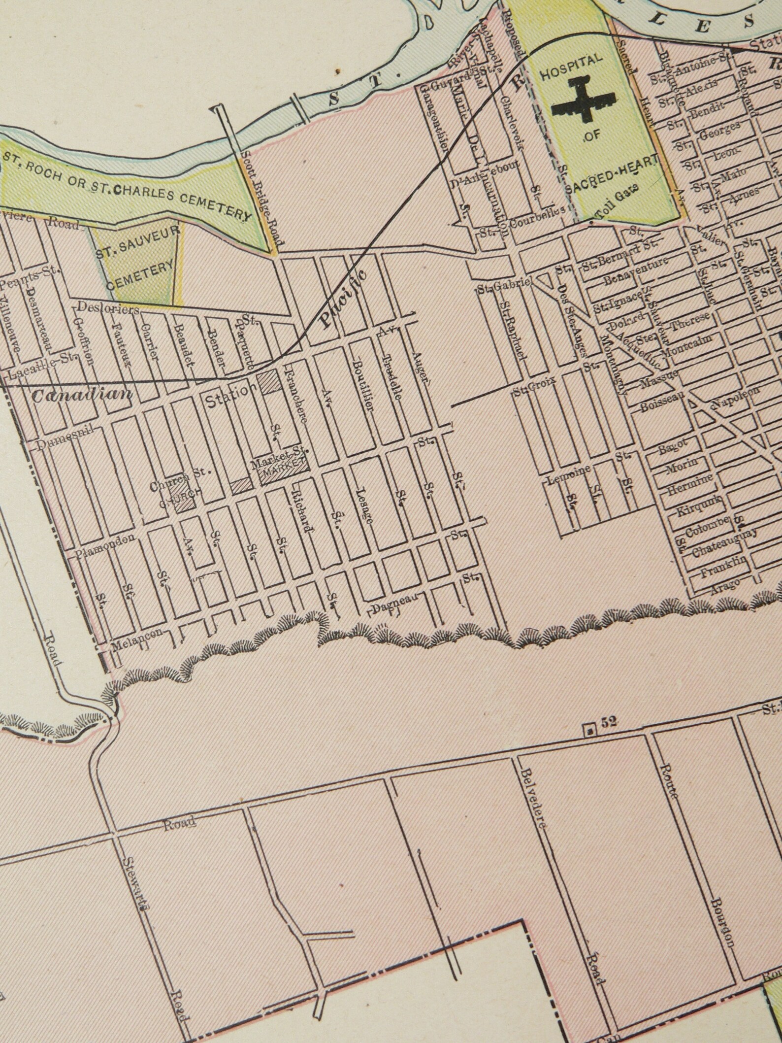 1900 Cram Map of Quebec, Halifax and Dartmouth, Real Antique Map ...