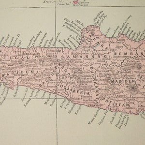 1900 Antique Java Map, Sumatra Map, Indonesia Island Map, East Indies ...