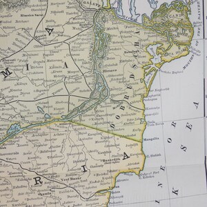 1892 Large Vintage Map of Turkey in Europe, Balkans, Crete Candia ...