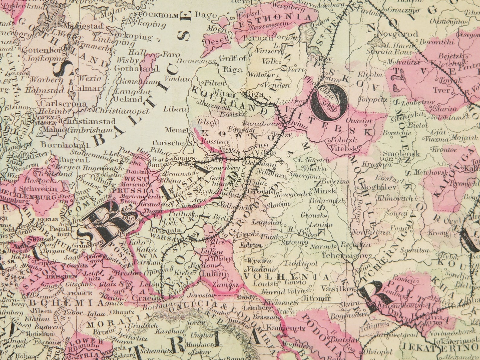 Antique Europe Map Large Vintage Map of Europe 1864 Johnson - Etsy