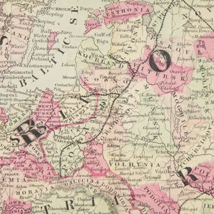 Antique Europe Map, Large Vintage Map of Europe 1864 Johnson Map ...