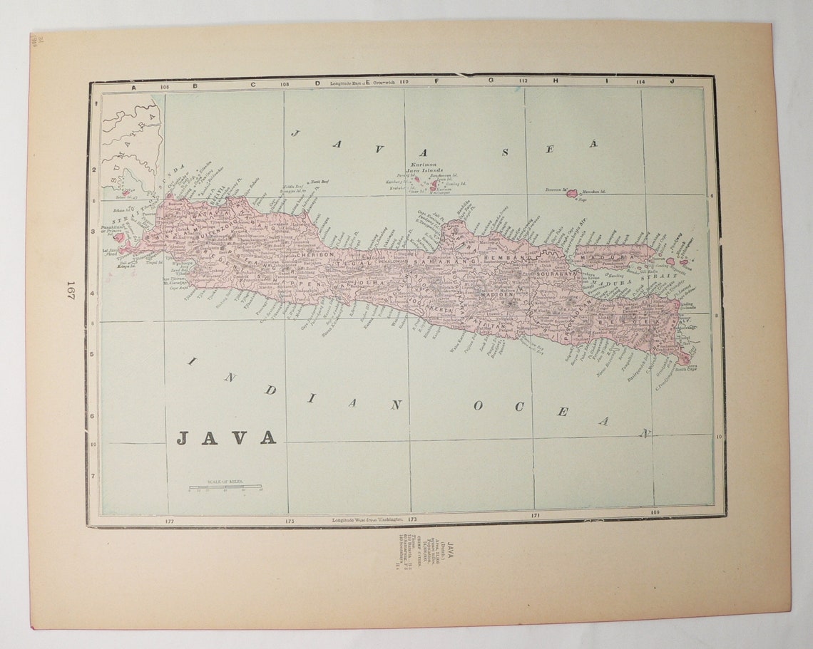 1900 Antique Java Map Sumatra Map Indonesia Island Map East | Etsy