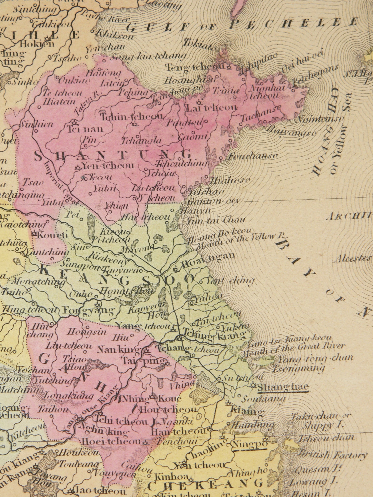 Vintage China Map 1852 Mitchell Map of China, Taiwan Map Formosa, Korea ...