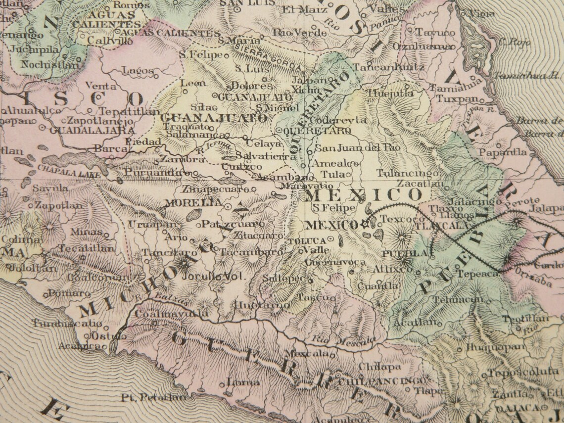 Vintage Arizona Map New Mexico Map 1876 OW Gray Map | Etsy