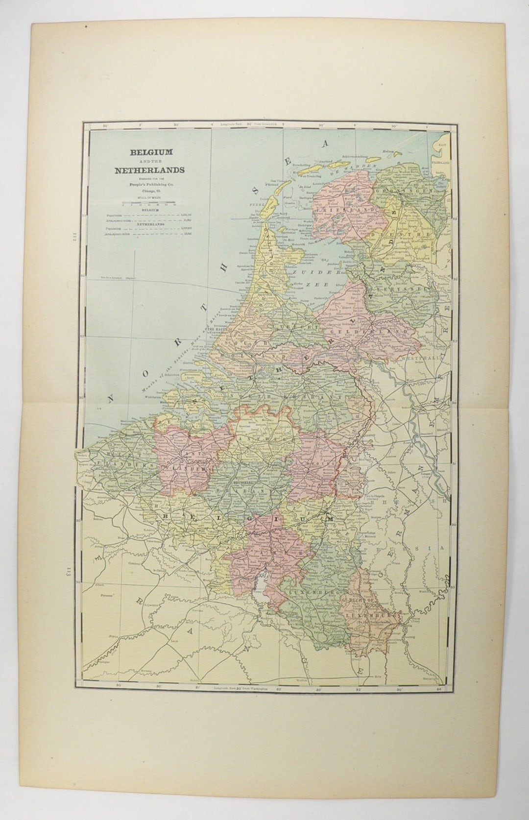 1888 Netherlands Map Belgium, Sweden Map Norway, Scandinavia Map ...